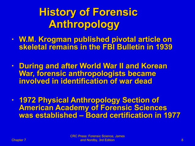7 Forensic Science Powerpoint Chapter 07 Forensic Anthropology | PPT ...