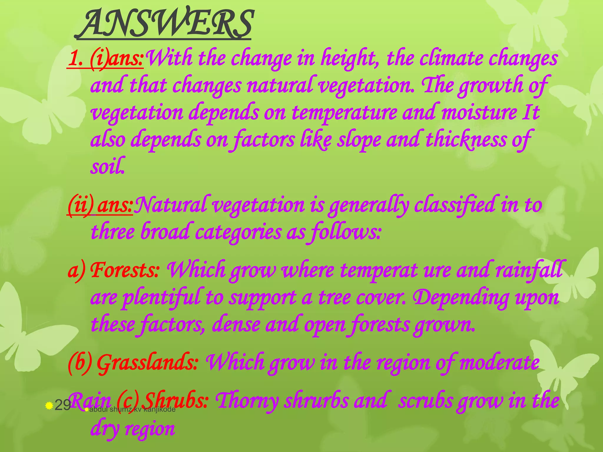 NATURAL VEGETATION, CLASS 7 CBSE GEOGRAPHY | PPTX