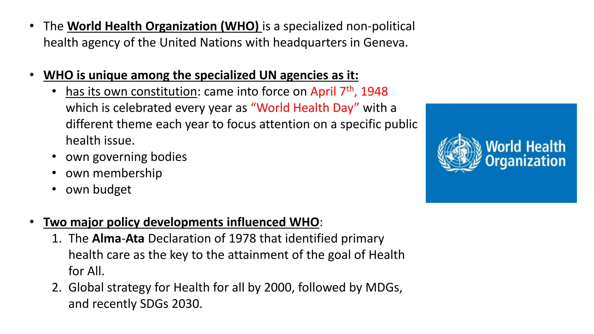 7 Global Health Policies Programs 2020 Pptx