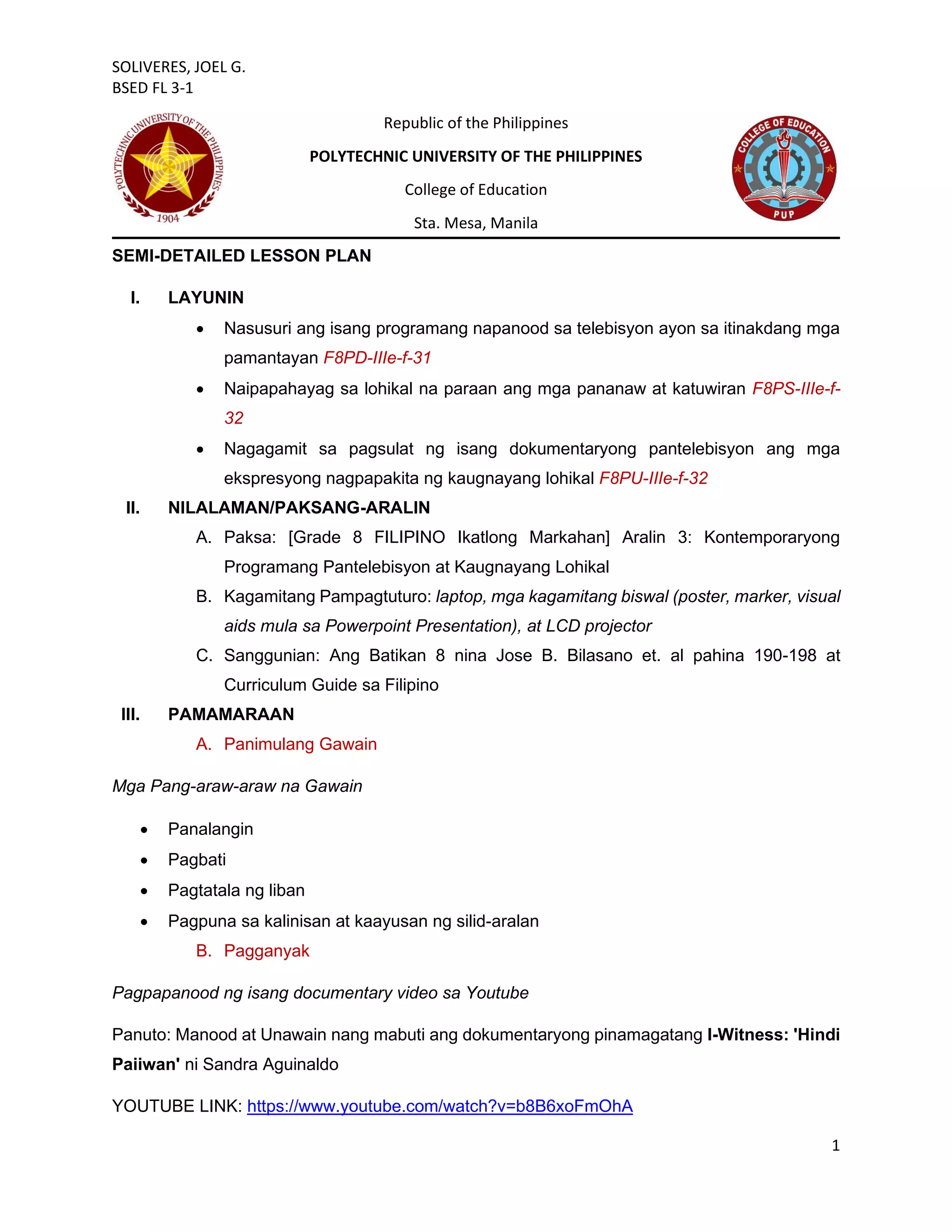 K-TO-12 GRADE 8 FILIPINO Ikatlong Markahan | PDF