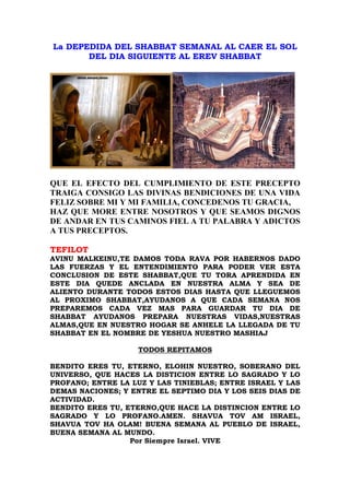 Guía del shabbat y su celebracion | PDF