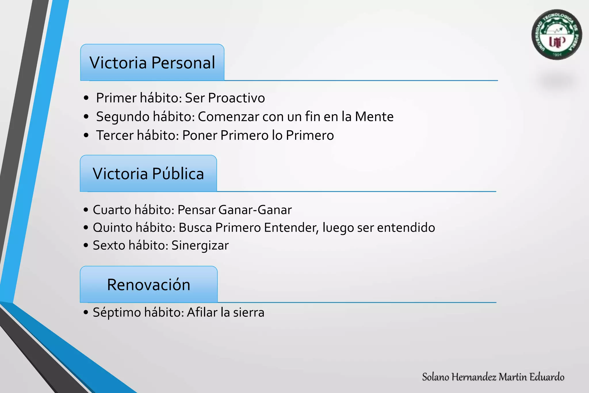 7 hábitos de la gente Altamente Efectiva | PPTX