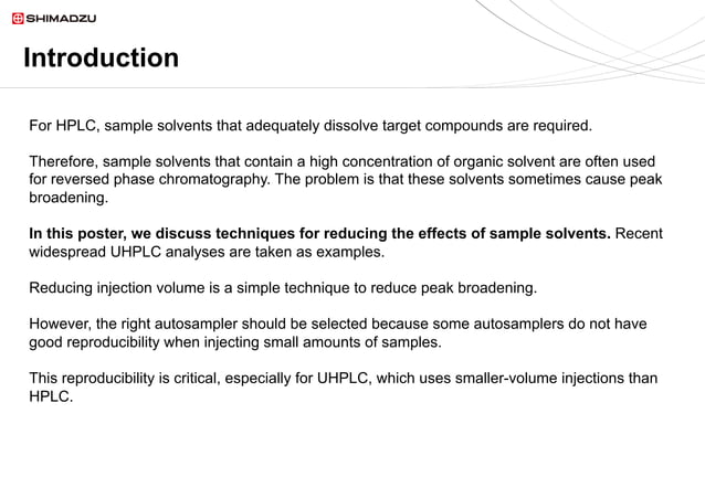 Reducing the Effects of Sample Solvent on UHPLC Analyses | PPT