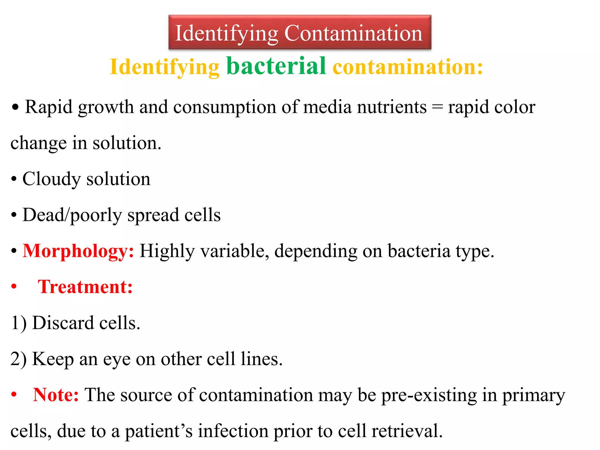 identifying cell culture problems lecture 7 | PPTX