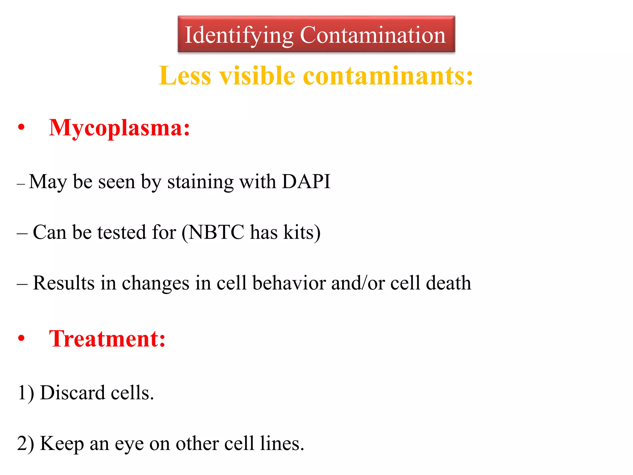 identifying cell culture problems lecture 7 | PPTX