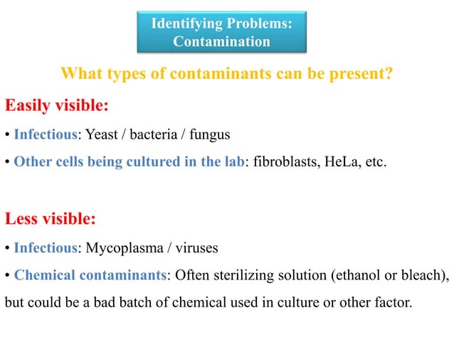 identifying cell culture problems lecture 7 | PPTX