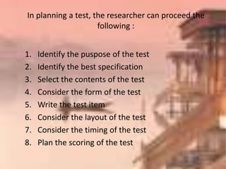identify the test specification | PPT