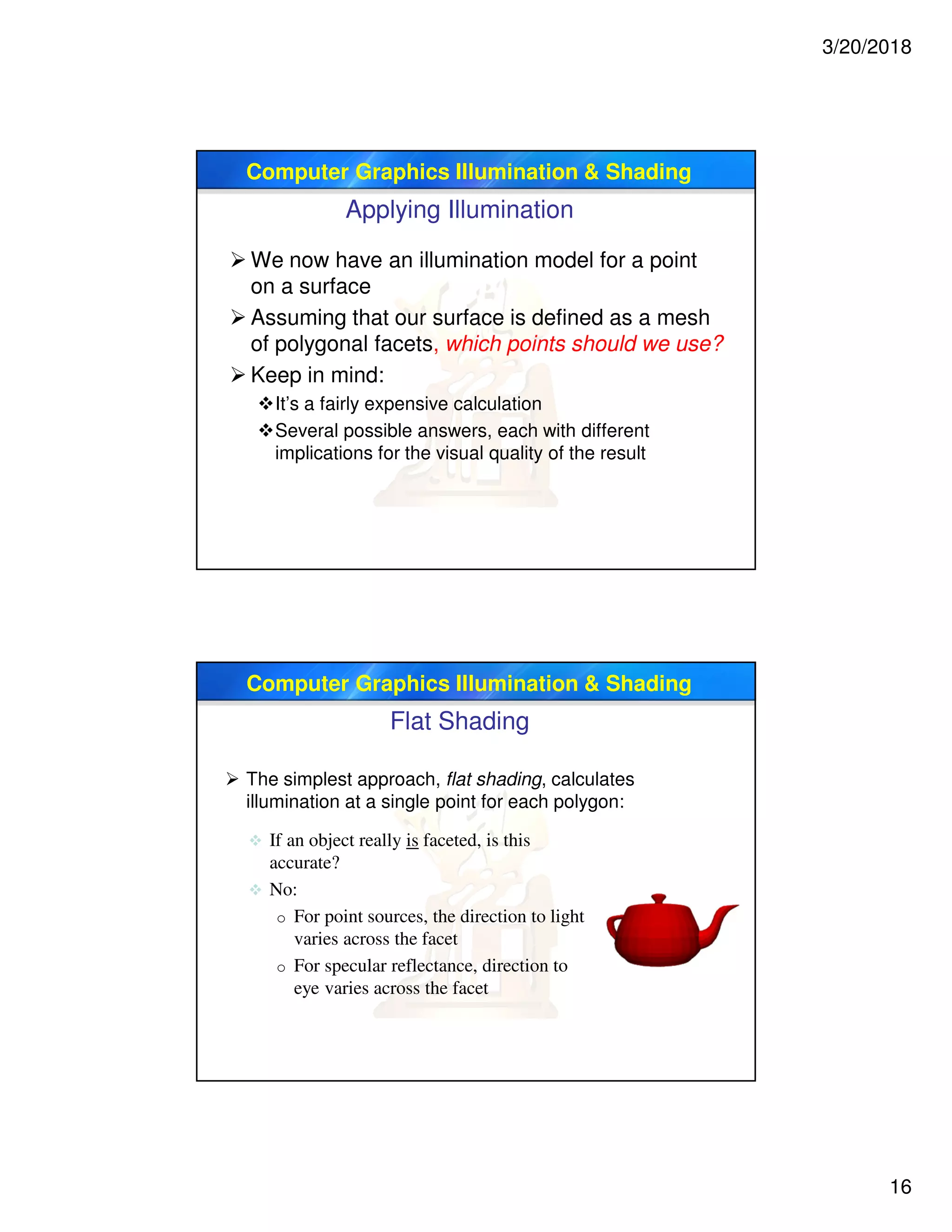 7 illumination and-shading computer graphics | PDF