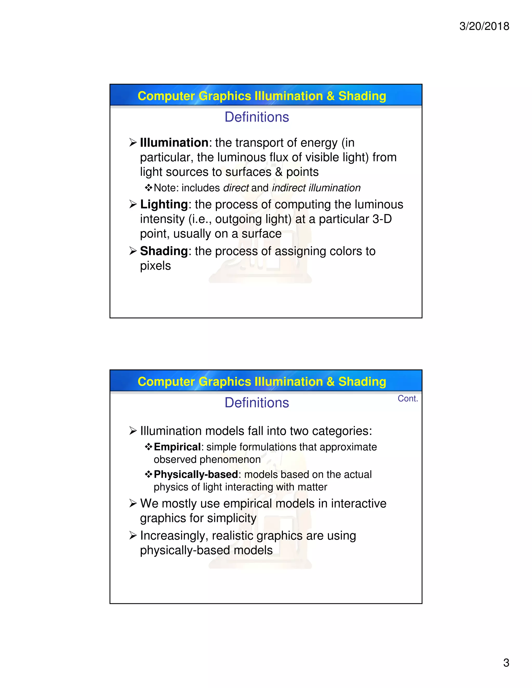 7 illumination and-shading computer graphics | PDF