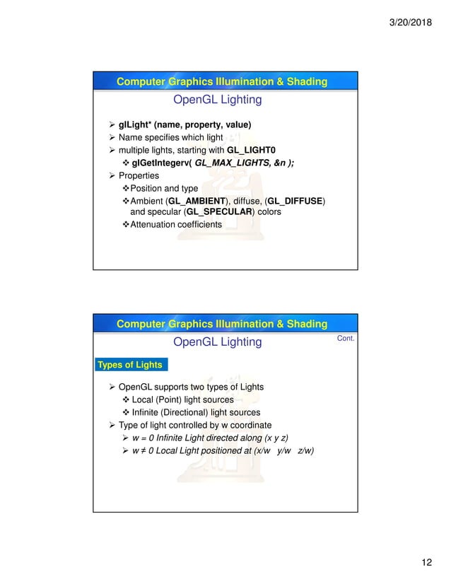 7 illumination and-shading computer graphics | PDF