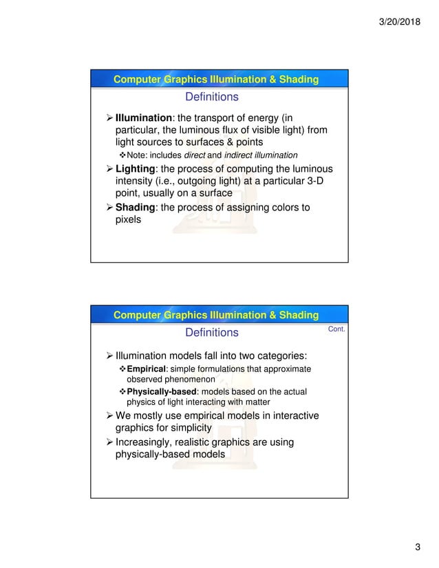 7 illumination and-shading computer graphics | PDF