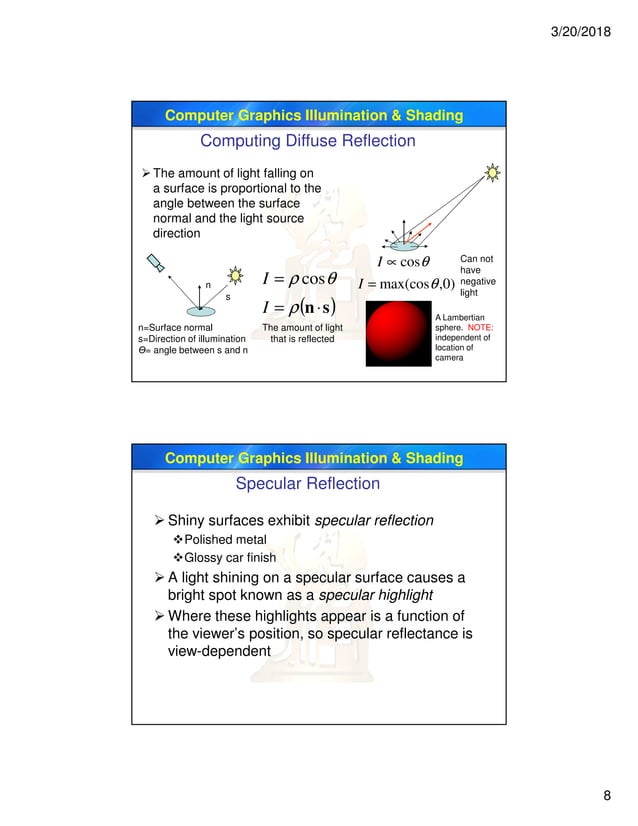 7 illumination and-shading computer graphics | PDF