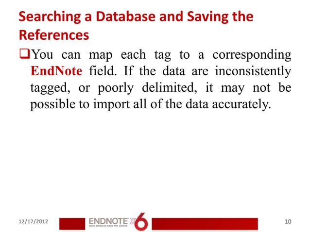 7 importing reference data into end note | PPT