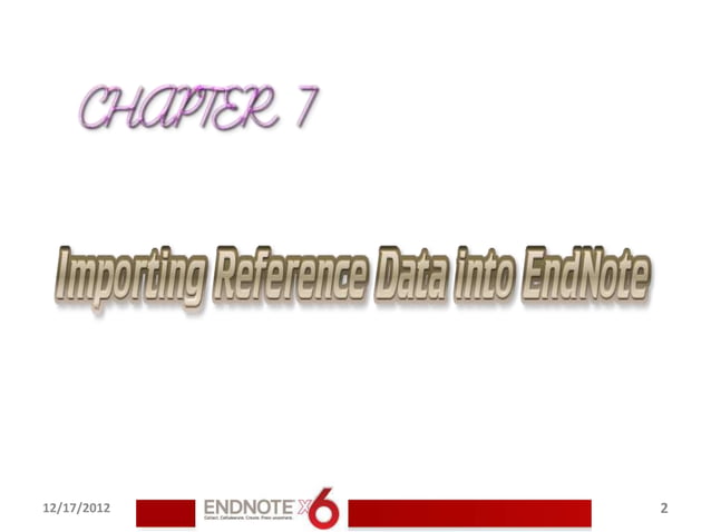 7 importing reference data into end note | PPT