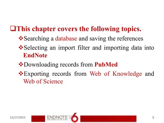 7 importing reference data into end note | PPT