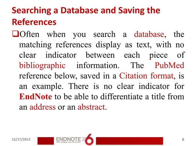 7 importing reference data into end note | PPT