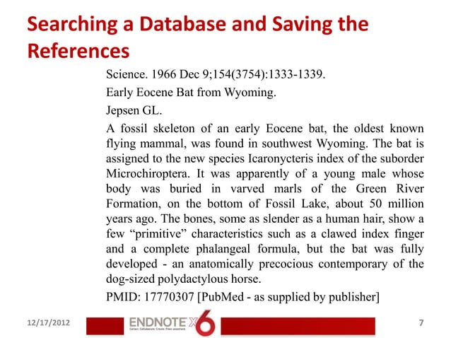 7 importing reference data into end note | PPT