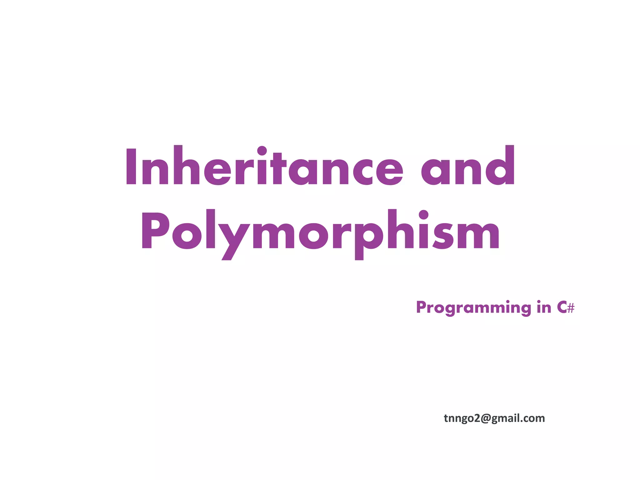 7 inheritance and polymorphism | PPT