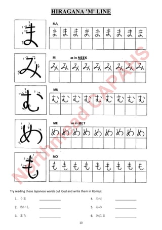 Introduction to Japanese writing - Beginners | PDF | Drawing and ...