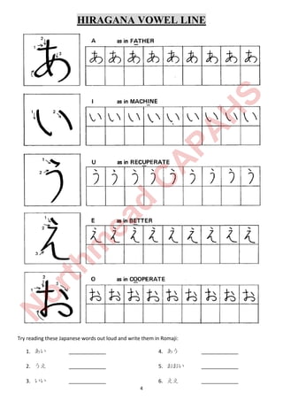 Introduction to Japanese writing - Beginners | PDF | Drawing and ...