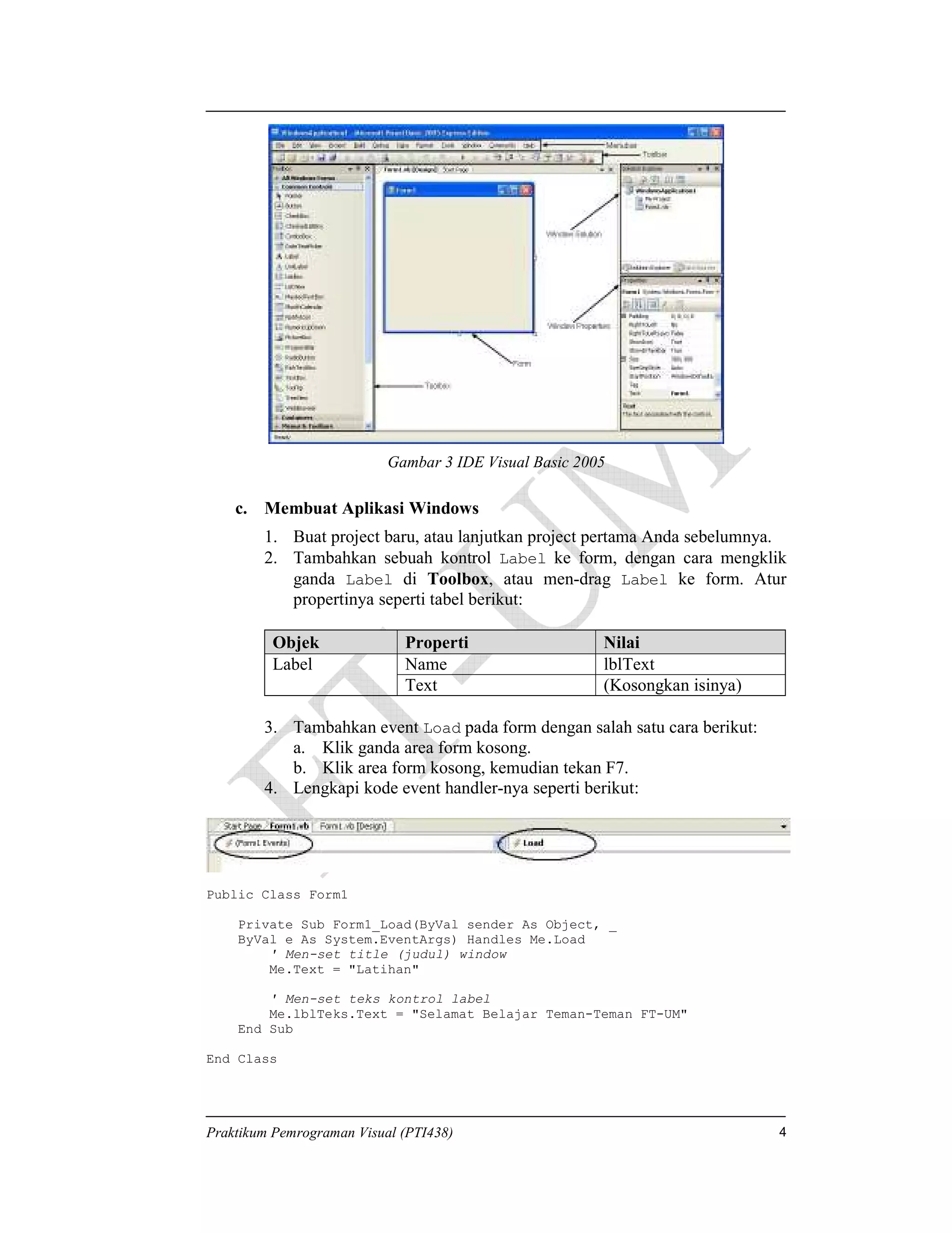 pengenalan vb net7 iso-8859-1 -modul 01 | PDF