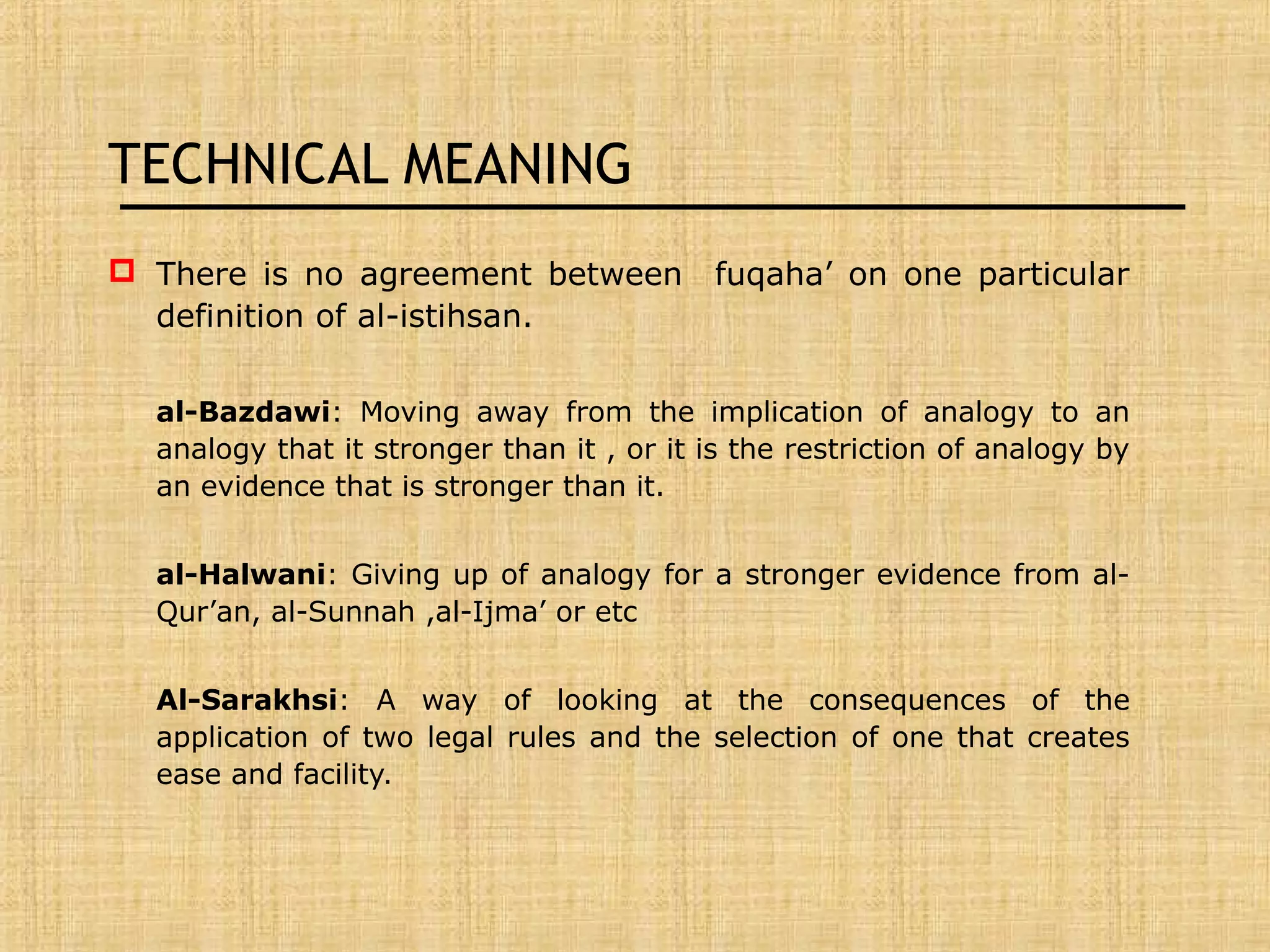 Introduction to Usul Fiqh : istihsan | PPT