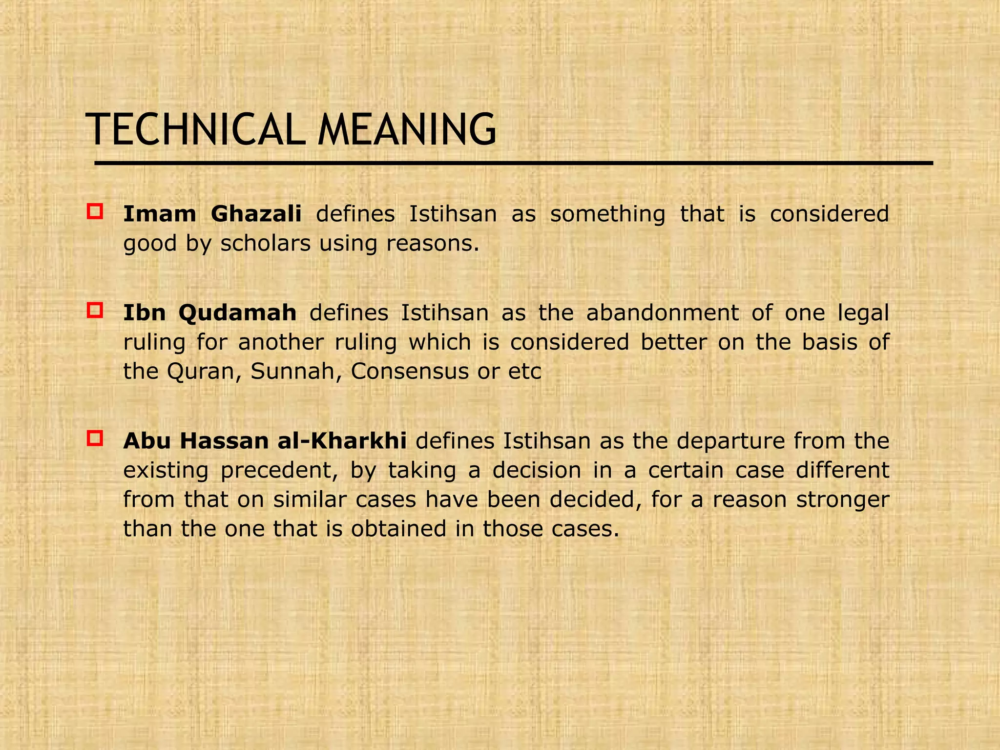 Introduction to Usul Fiqh : istihsan | PPT