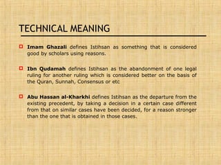 Introduction to Usul Fiqh : istihsan | PPT