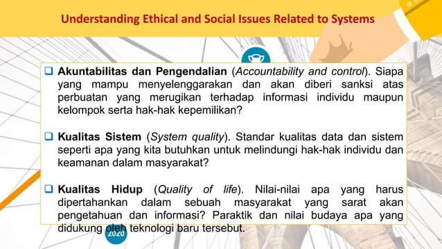 7 isu sosial dan etika dalam sistem informasi | PPT