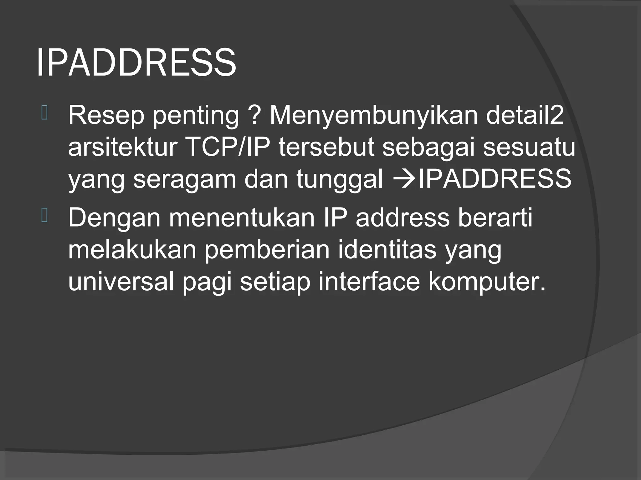 TCP/IP dan IP Address | PPT