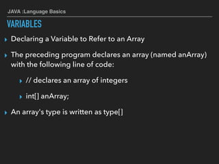 7-Java Language Basics Part1 | PPT