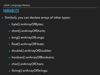 7-Java Language Basics Part1 | PPT
