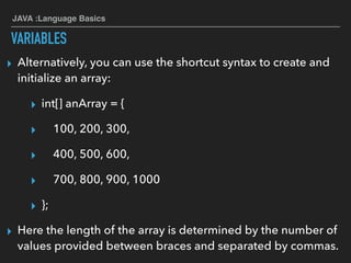 7-Java Language Basics Part1 | PPT