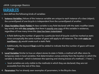7-Java Language Basics Part1 | PPT