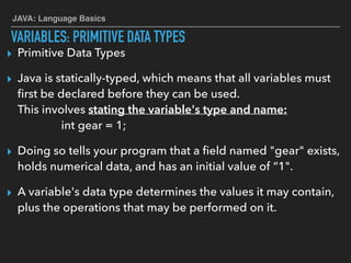 7-Java Language Basics Part1 | PPT