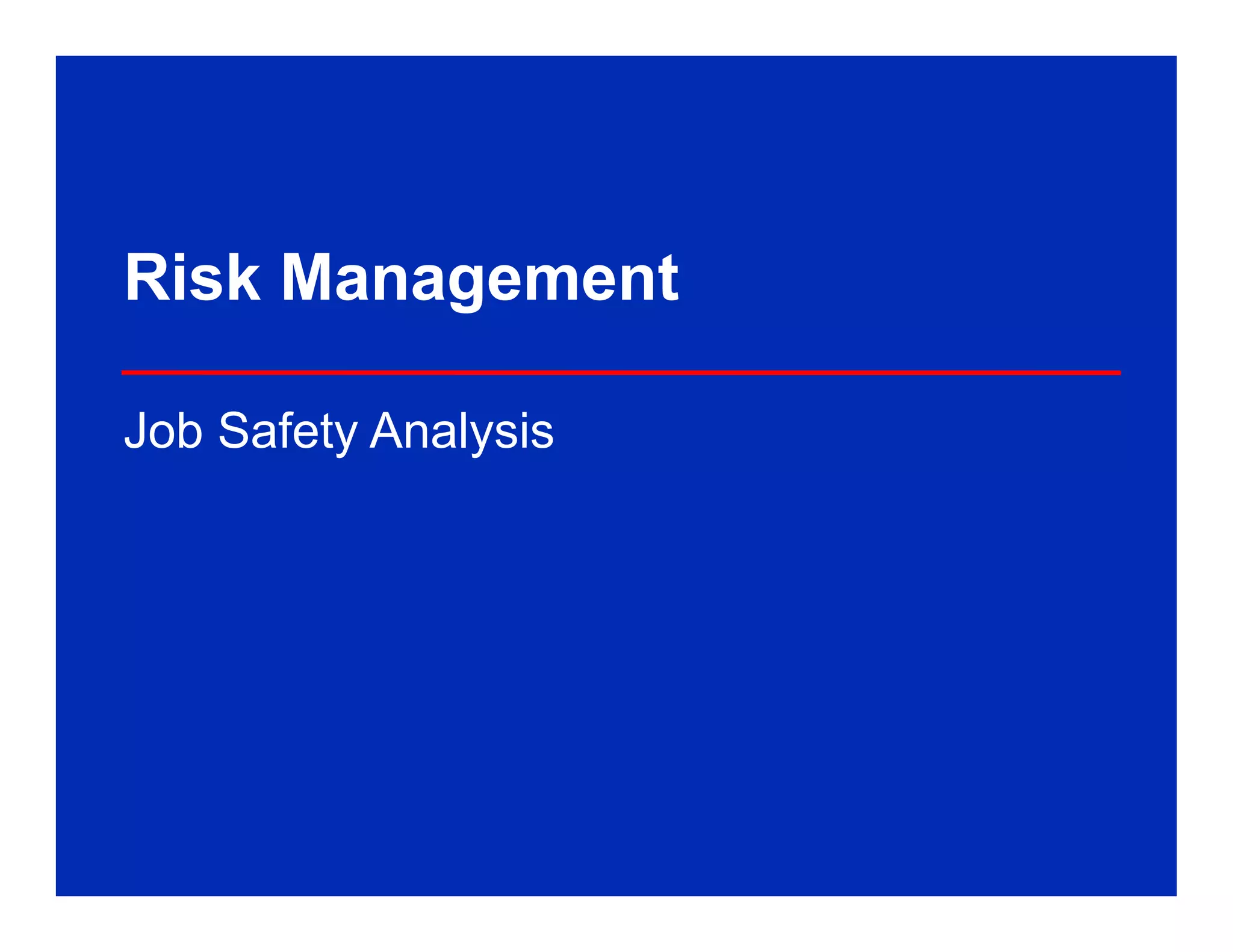 7 job safety analysis - jsa | PDF