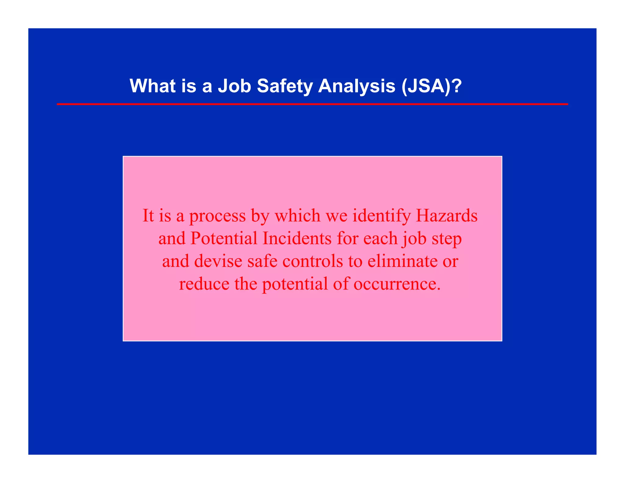 7 job safety analysis - jsa | PDF