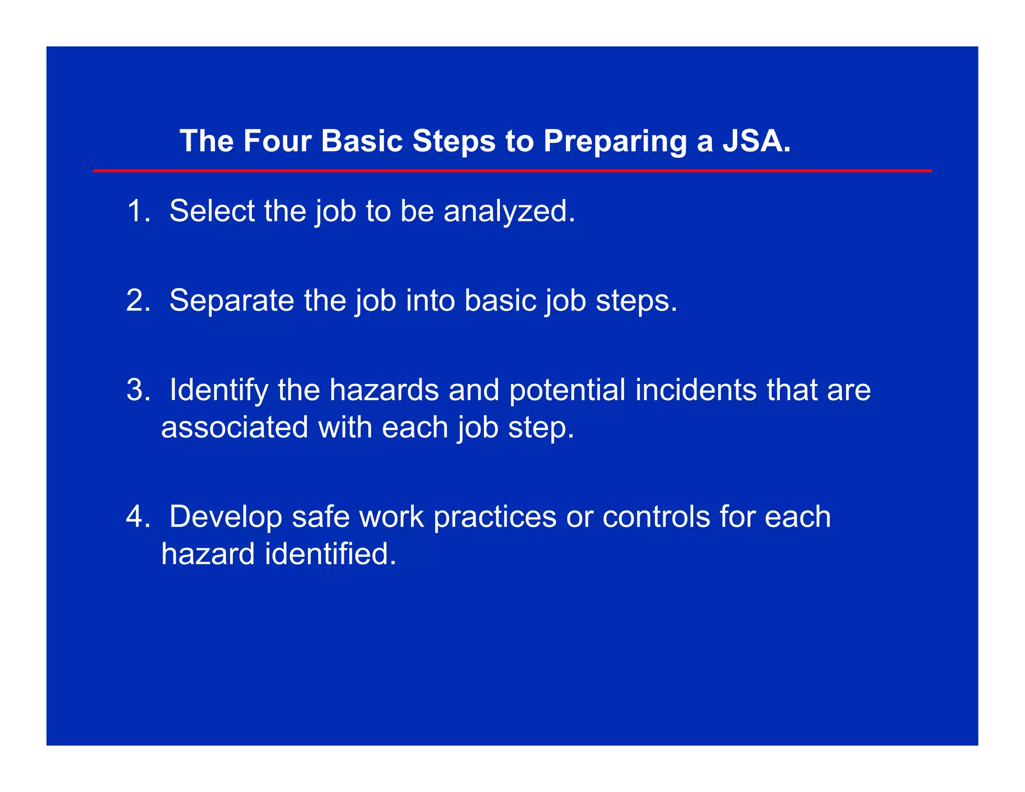 7 job safety analysis - jsa | PDF
