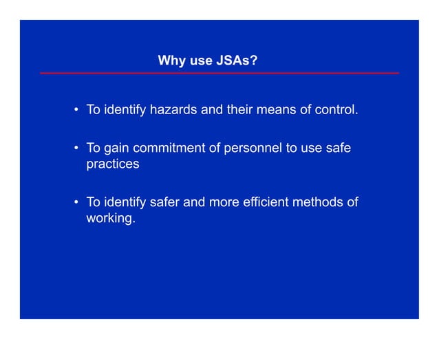 7 job safety analysis - jsa | PDF