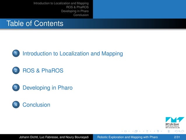 Robotic Exploration and Mapping with Pharo | PPT