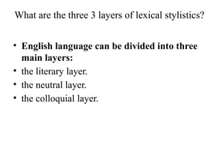 7-lecture.pptx is devoted to lexical stylistic devices in English | PPTX