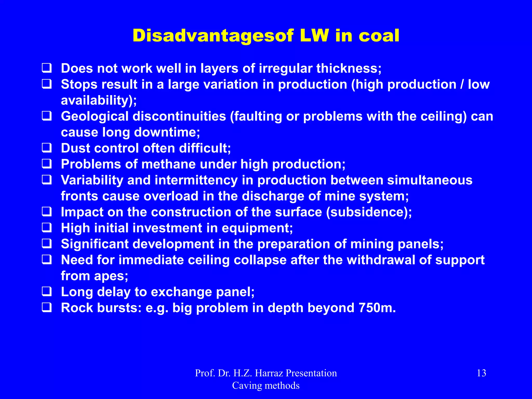 Caving Underground Mining Methods (longwall, Sublevel caving, & Block ...