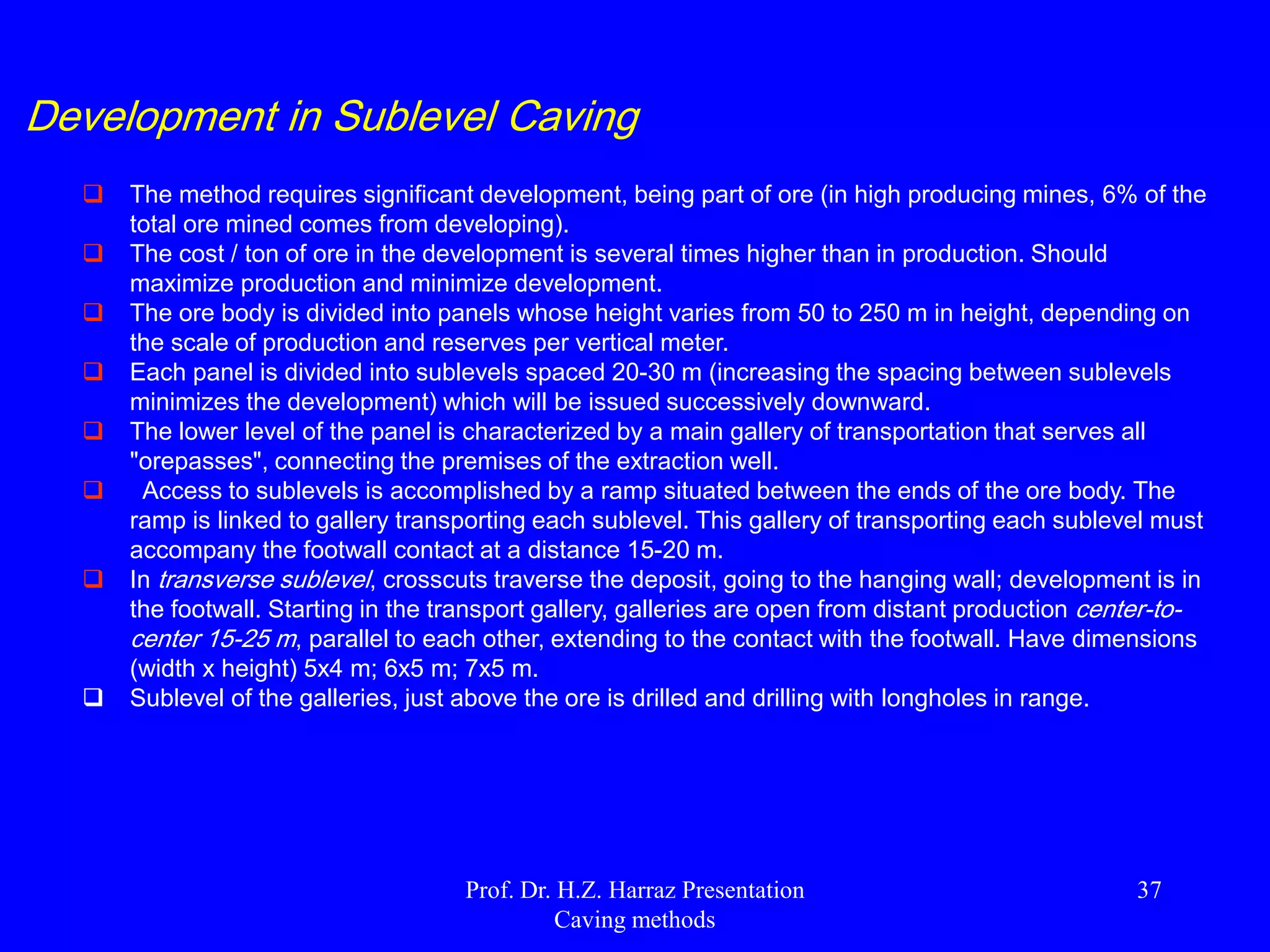 Caving Underground Mining Methods (longwall, Sublevel caving, & Block caving) | PDF