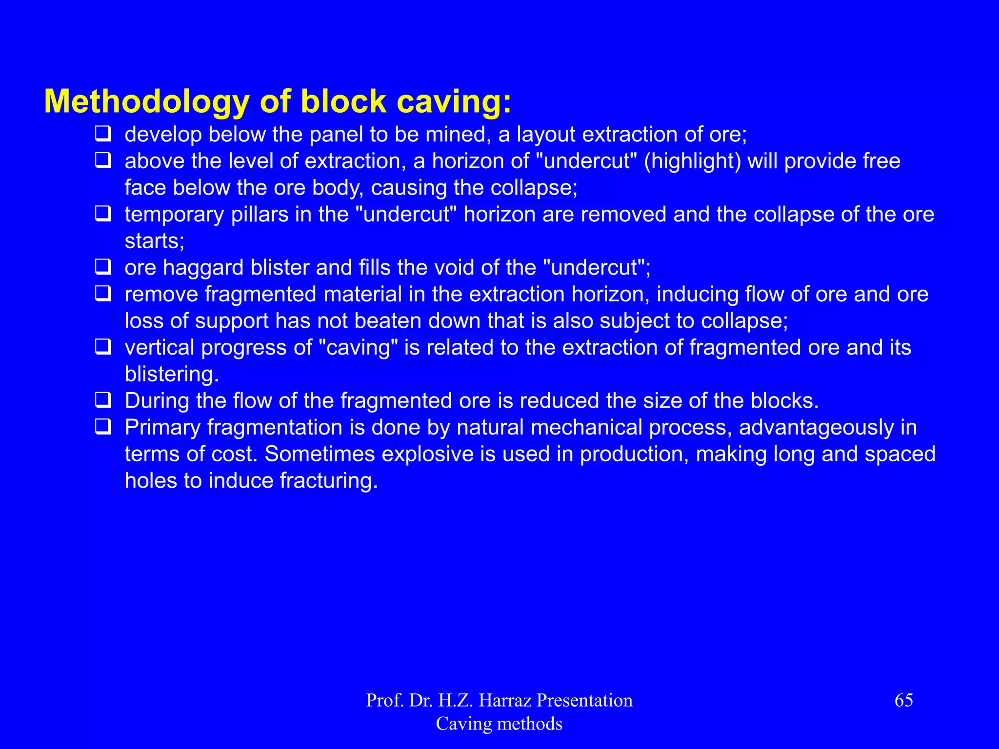 Caving Underground Mining Methods (longwall, Sublevel caving, & Block caving) | PDF