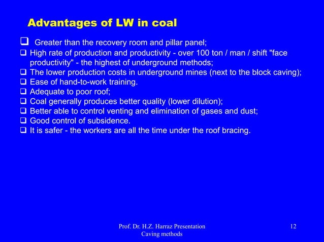 Caving Underground Mining Methods (longwall, Sublevel caving, & Block ...