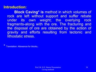 Caving Underground Mining Methods (longwall, Sublevel caving, & Block ...