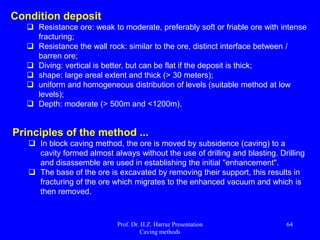 Caving Underground Mining Methods (longwall, Sublevel caving, & Block ...