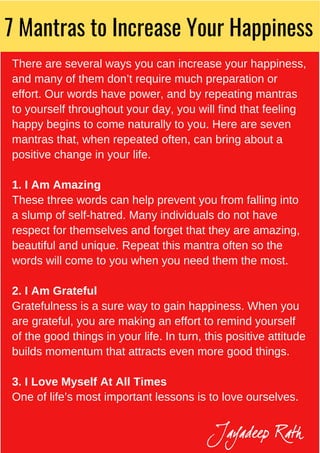 7 Mantras To Increase Happiness | PDF