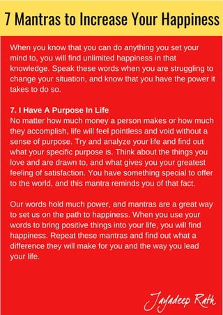 7 Mantras To Increase Happiness | PDF