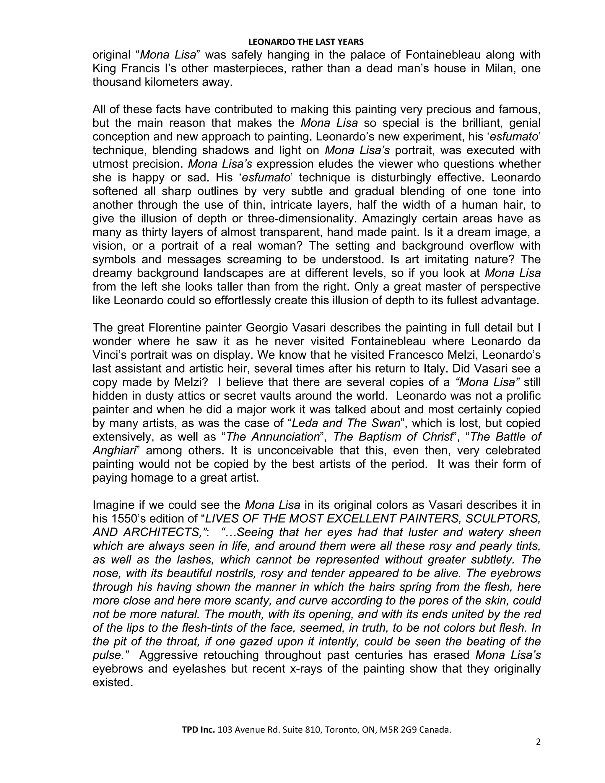 Mona Lisa's Secret by Ton Pascal | PDF